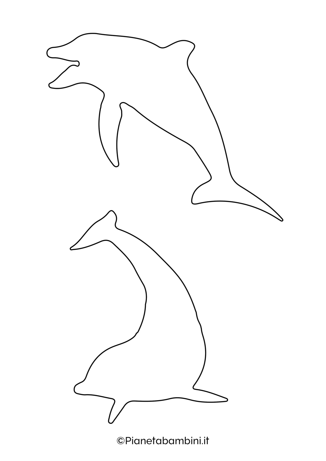 Sagome di Delfini da Stampare e Ritagliare | PianetaBambini.it