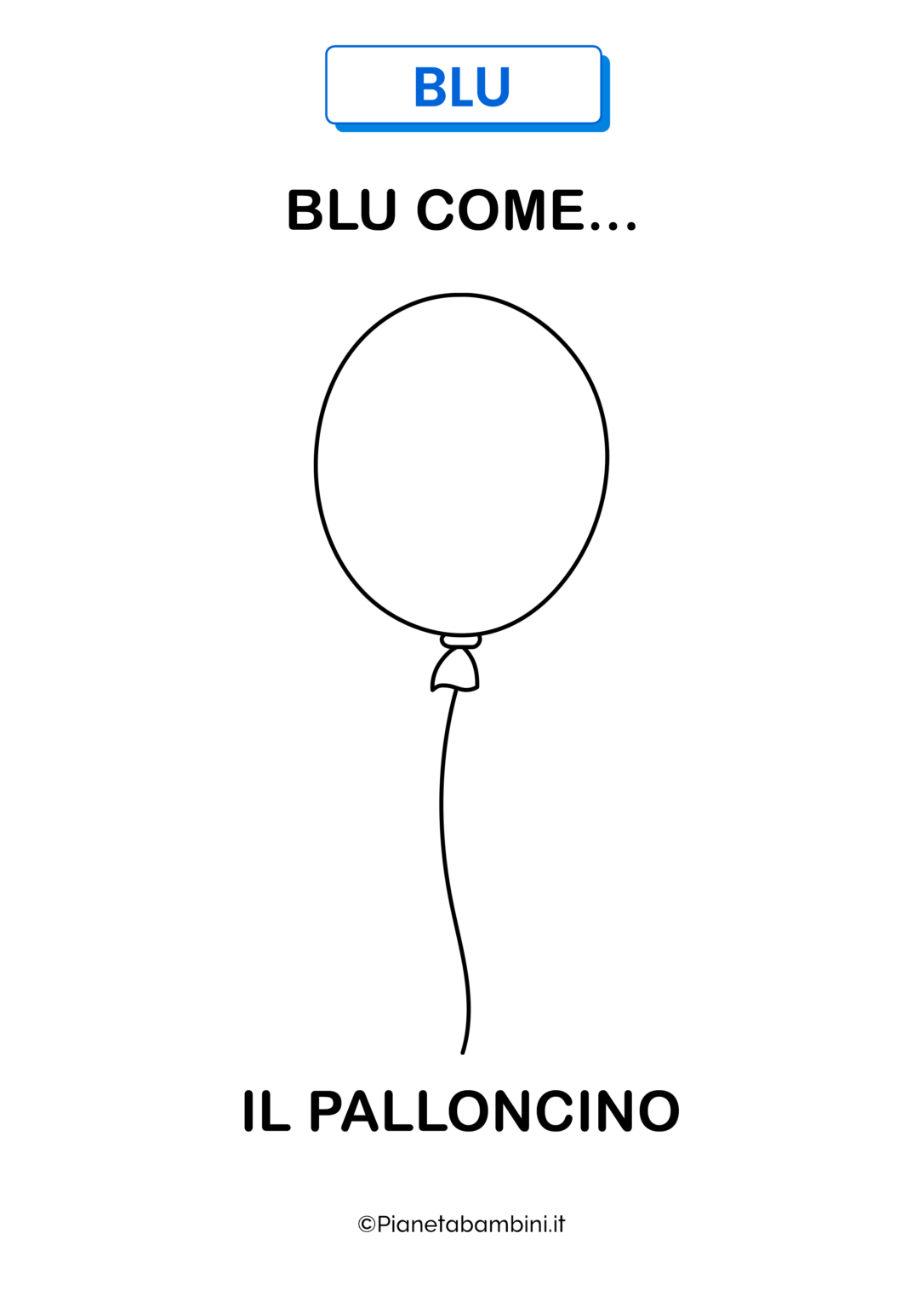 Schede Didattiche sul Colore Blu | PianetaBambini.it