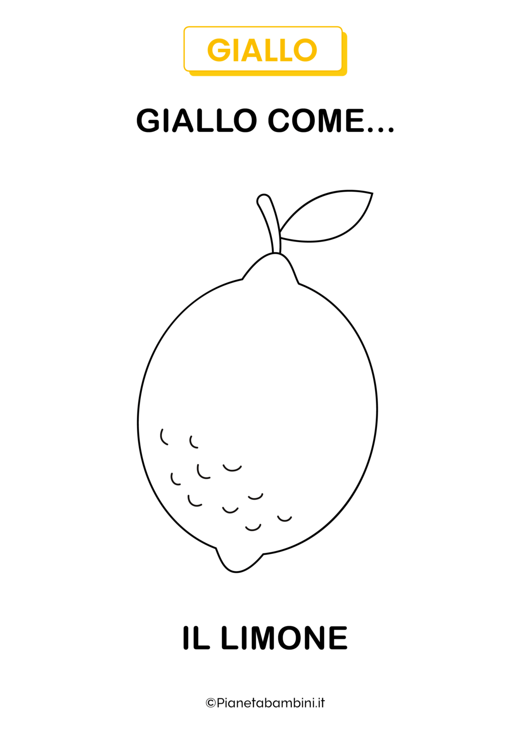 Schede Didattiche sul Colore Giallo | PianetaBambini.it