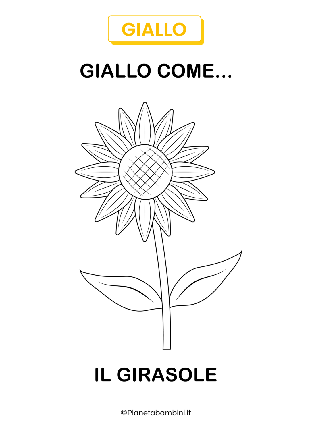 Schede Didattiche sul Colore Giallo | PianetaBambini.it