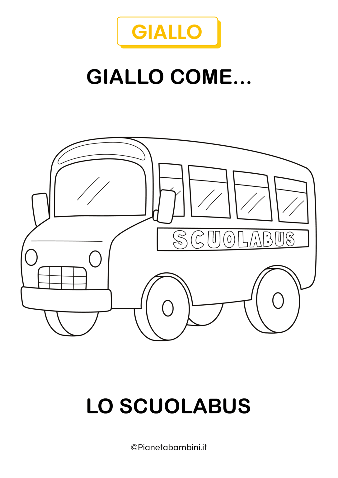 Schede Didattiche sul Colore Giallo | PianetaBambini.it