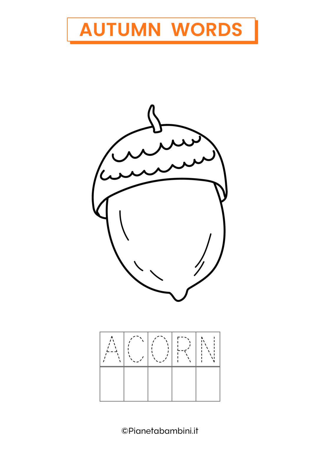 Schede sulle Parole dell'Autunno in Inglese (Autumn Words ...