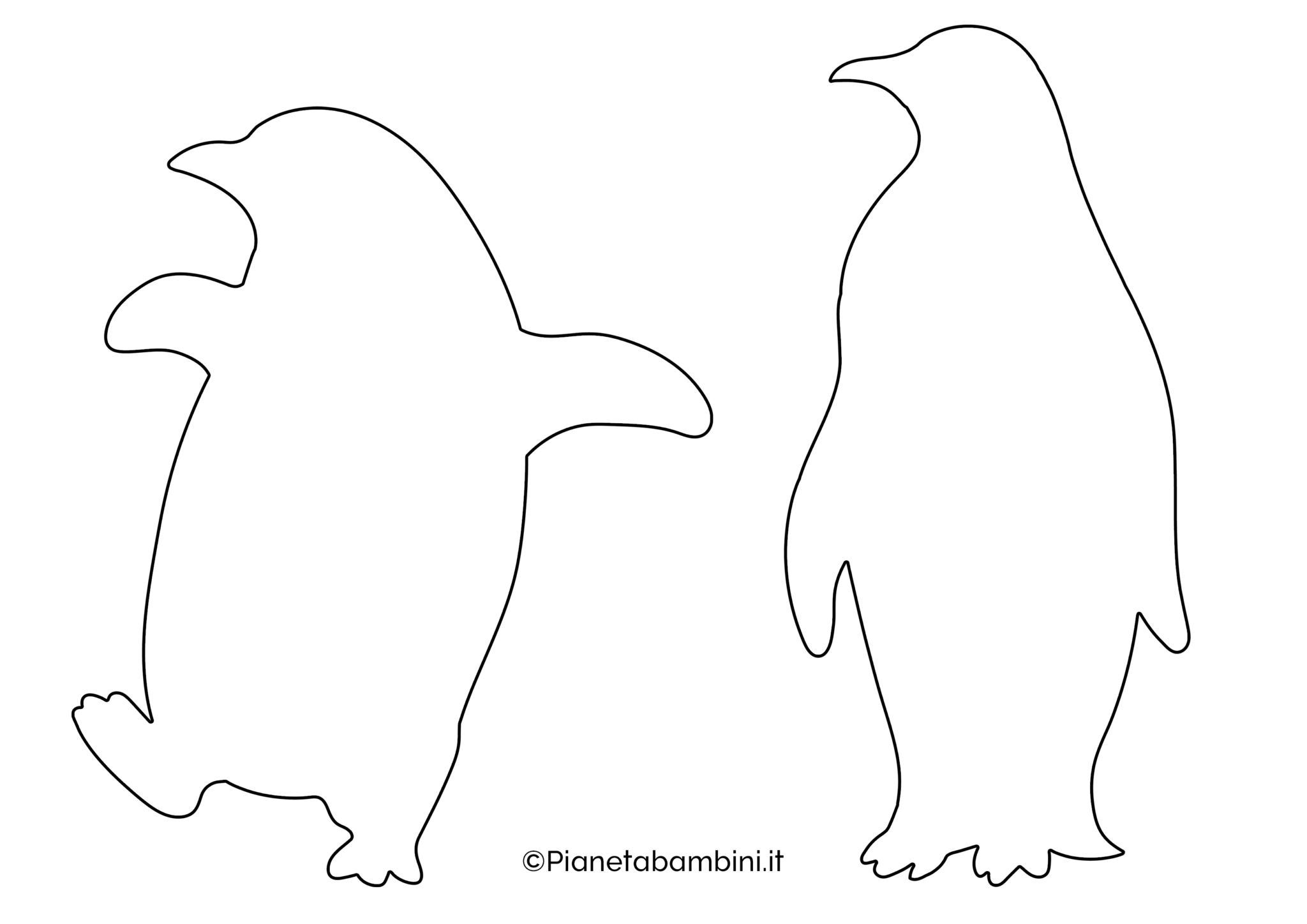 Sagome di Pinguini da Stampare e Ritagliare | PianetaBambini.it