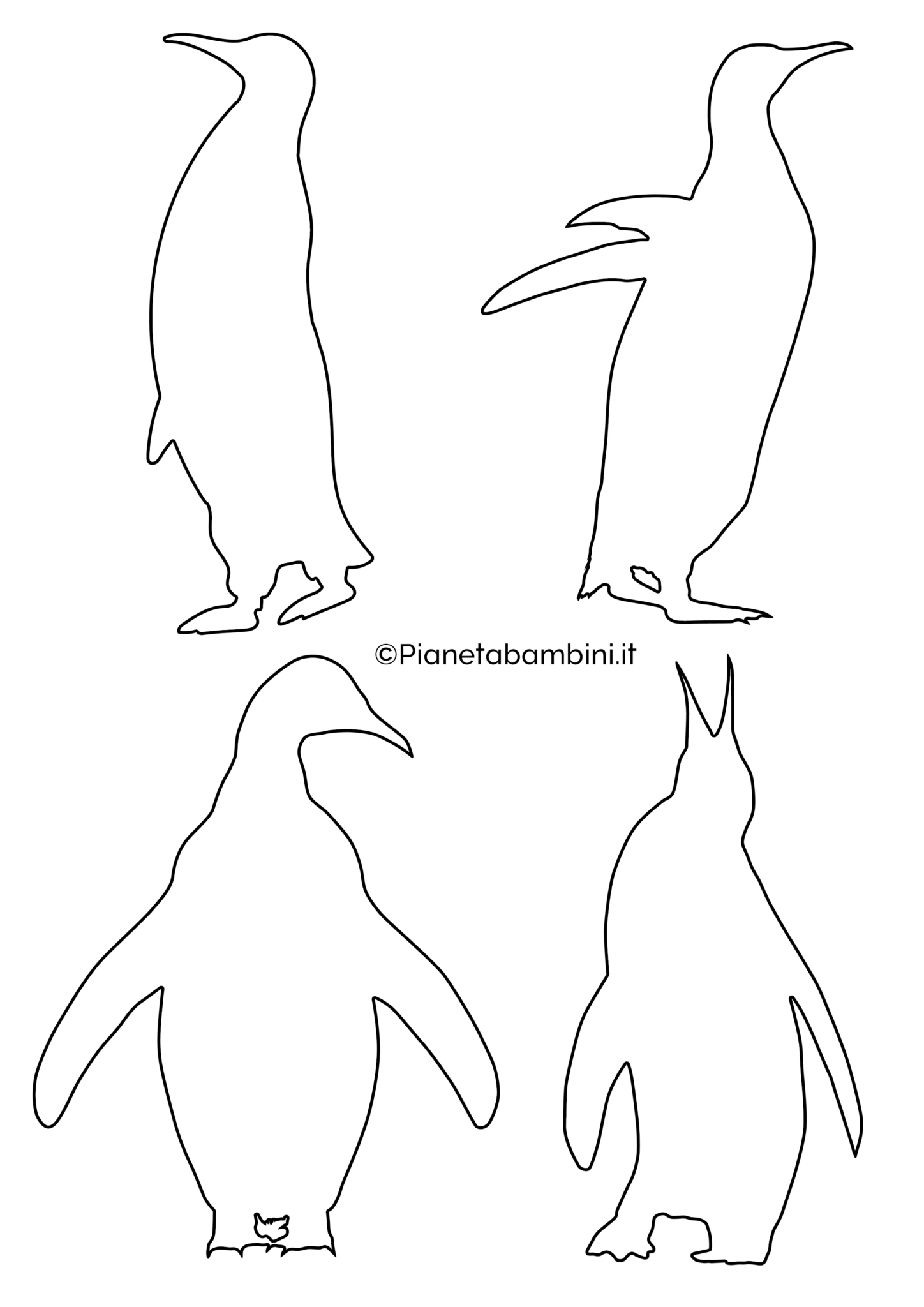 Sagome di Pinguini da Stampare e Ritagliare | PianetaBambini.it