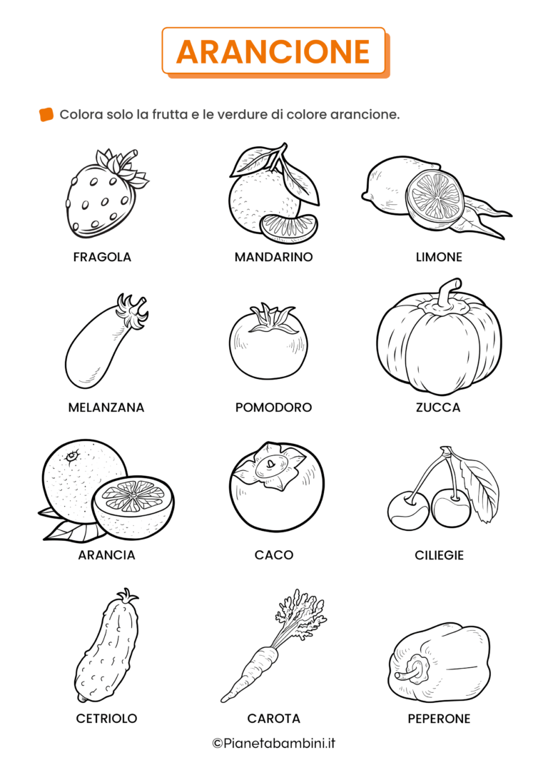 Schede Didattiche sul Colore Arancione | PianetaBambini.it