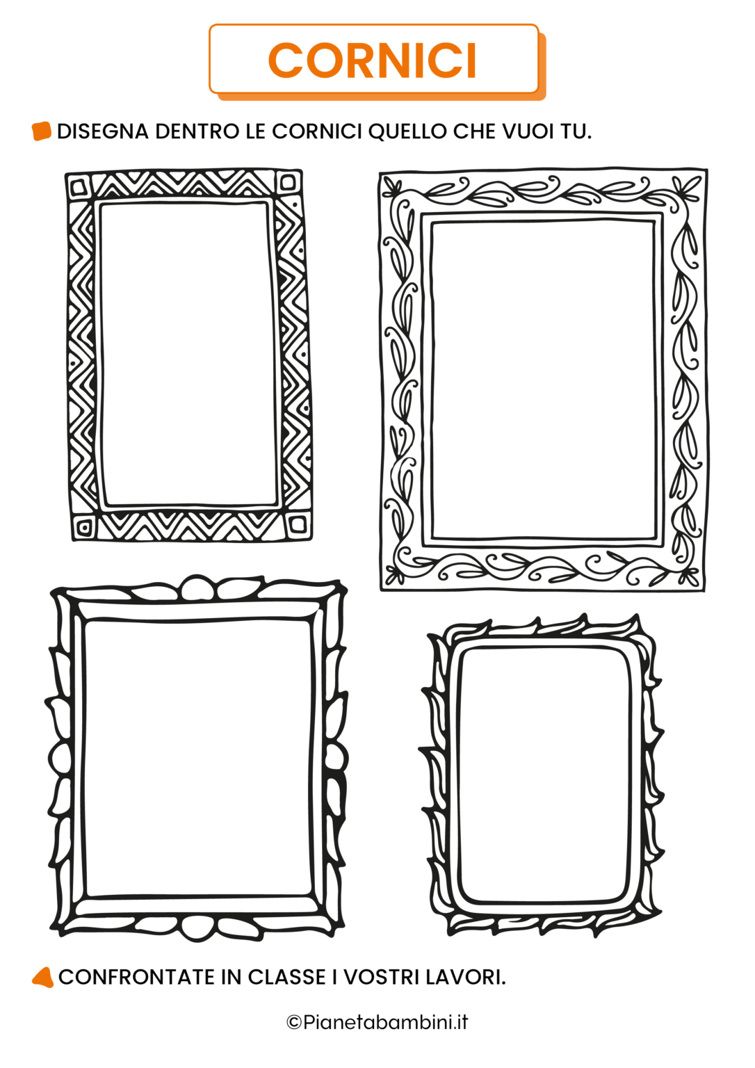 Cornici: Schede Didattiche per la Scuola Primaria | PianetaBambini.it