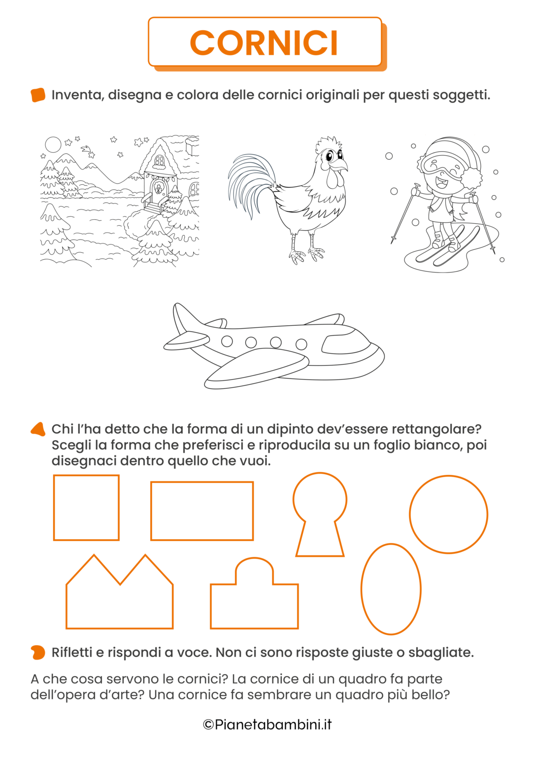 Cornici: Schede Didattiche per la Scuola Primaria | PianetaBambini.it