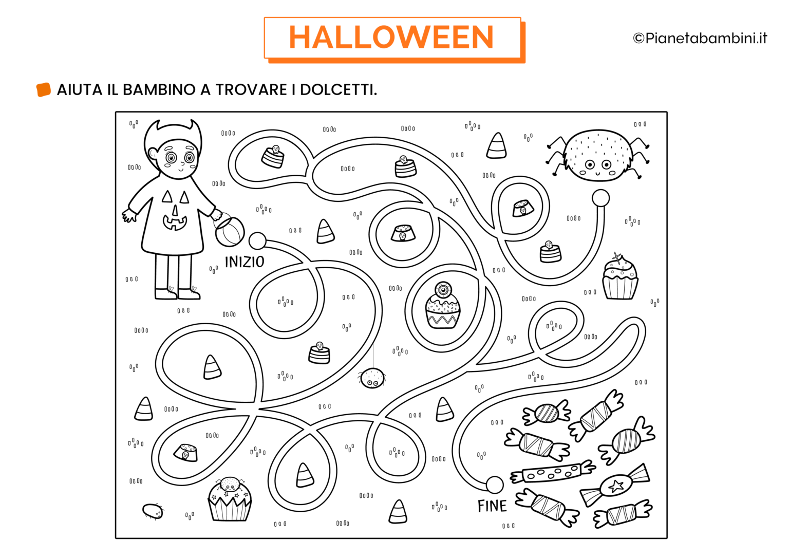 Labirinti di Halloween da Stampare per Bambini | PianetaBambini.it