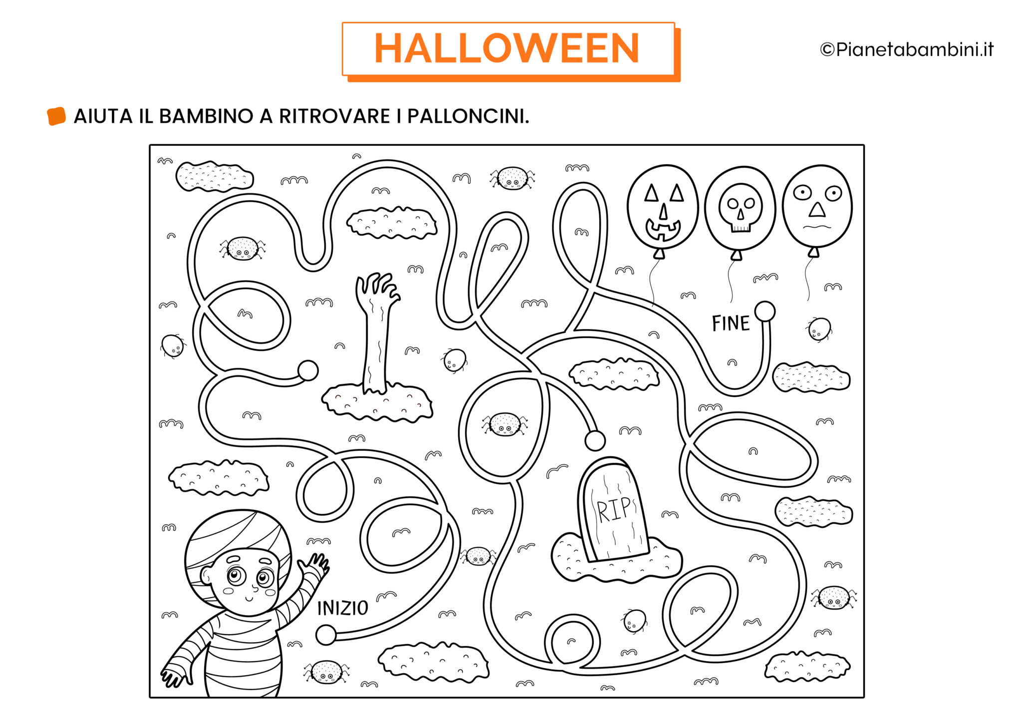 Labirinti di Halloween da Stampare per Bambini | PianetaBambini.it