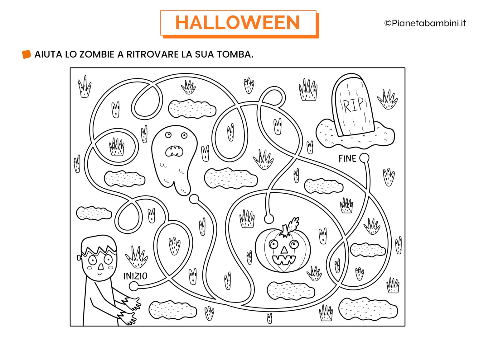 Labirinti di Halloween da Stampare per Bambini | PianetaBambini.it