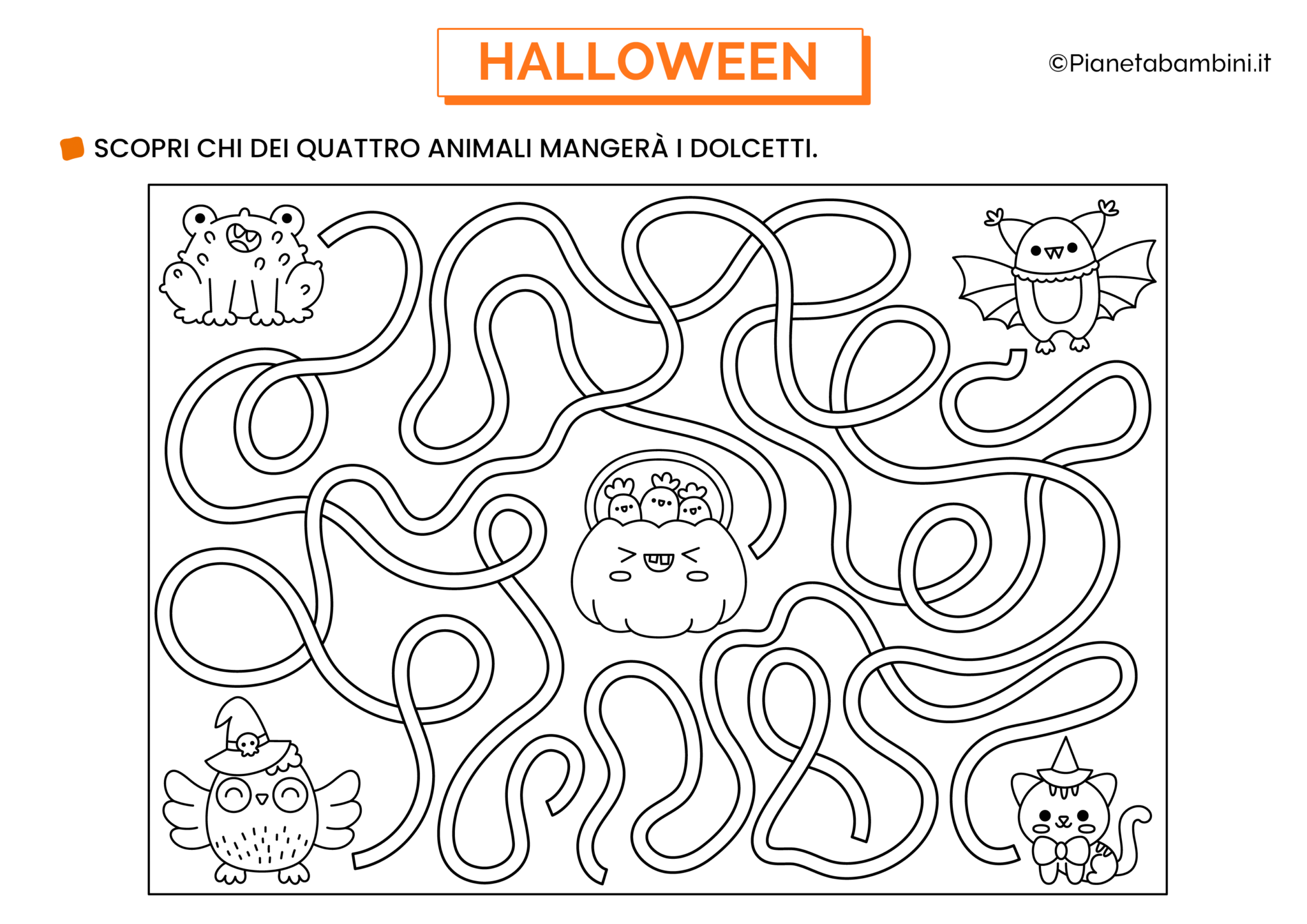Labirinti di Halloween da Stampare per Bambini | PianetaBambini.it