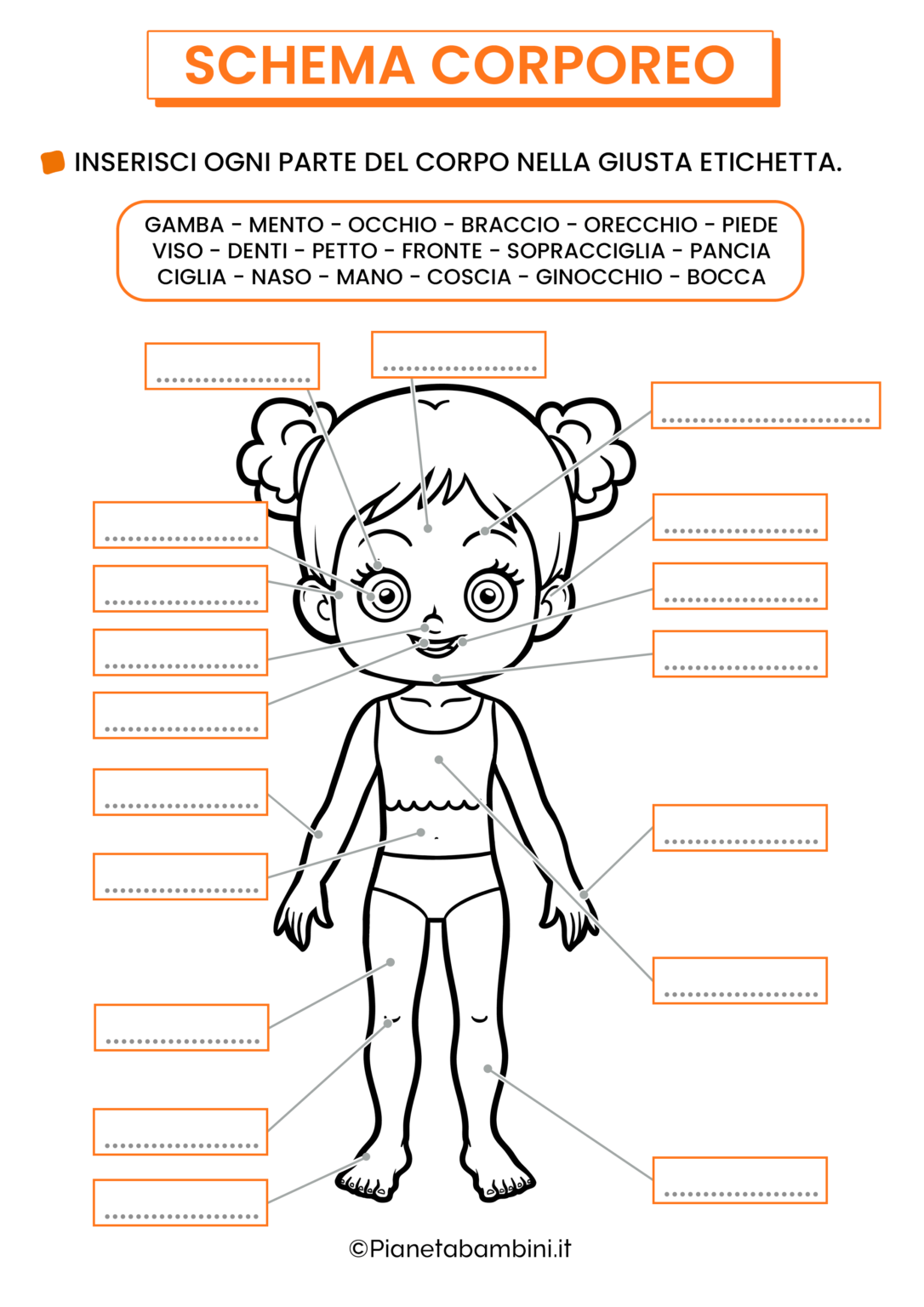 Schema Corporeo: Schede Didattiche e Attività | PianetaBambini.it