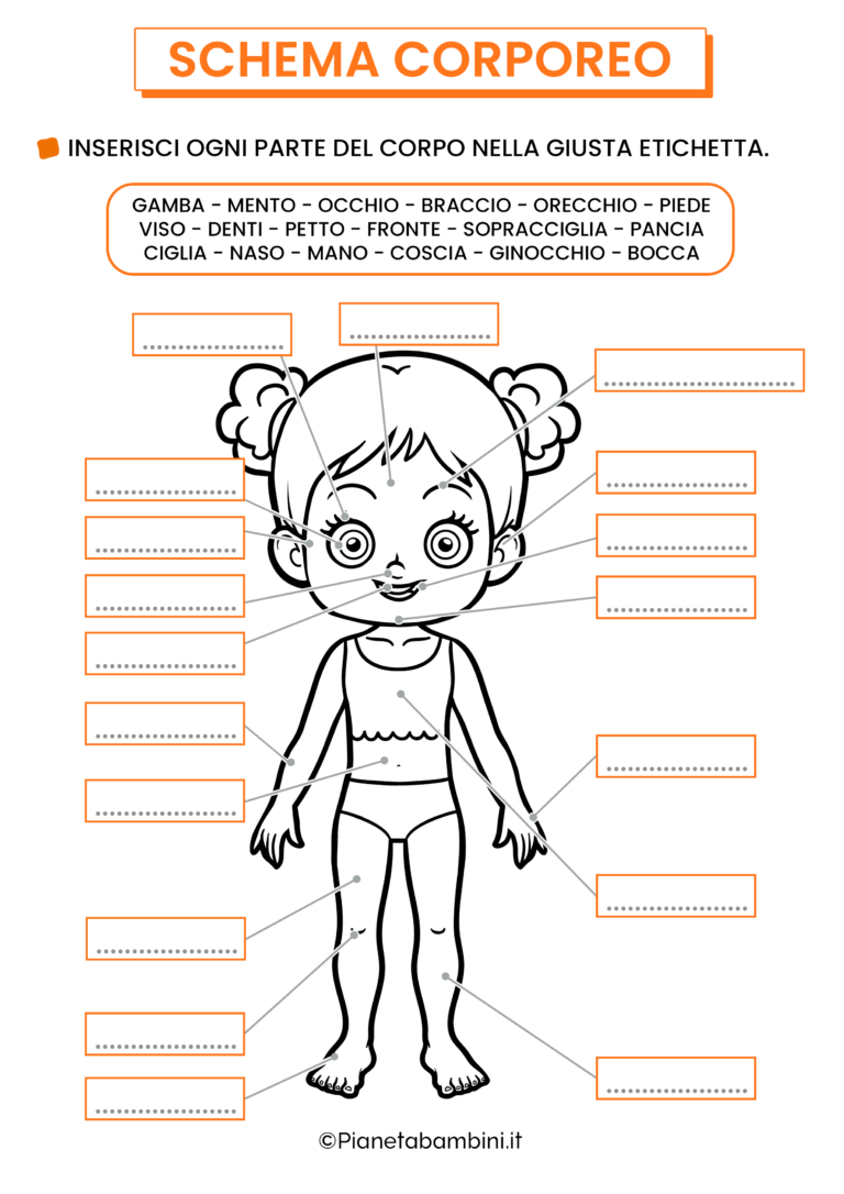 Schema Corporeo: Schede Didattiche e Attività | PianetaBambini.it
