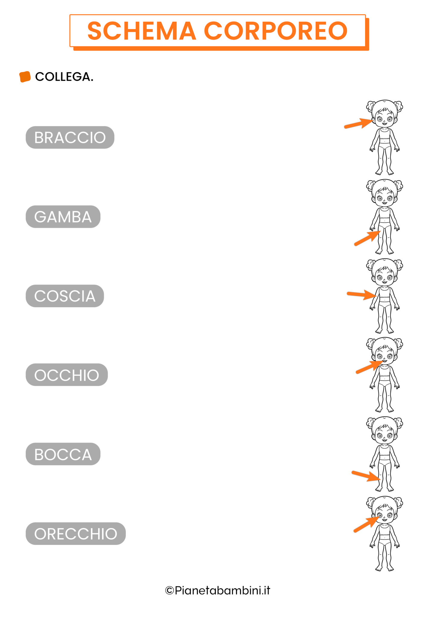 Schema Corporeo: Schede Didattiche e Attività | PianetaBambini.it