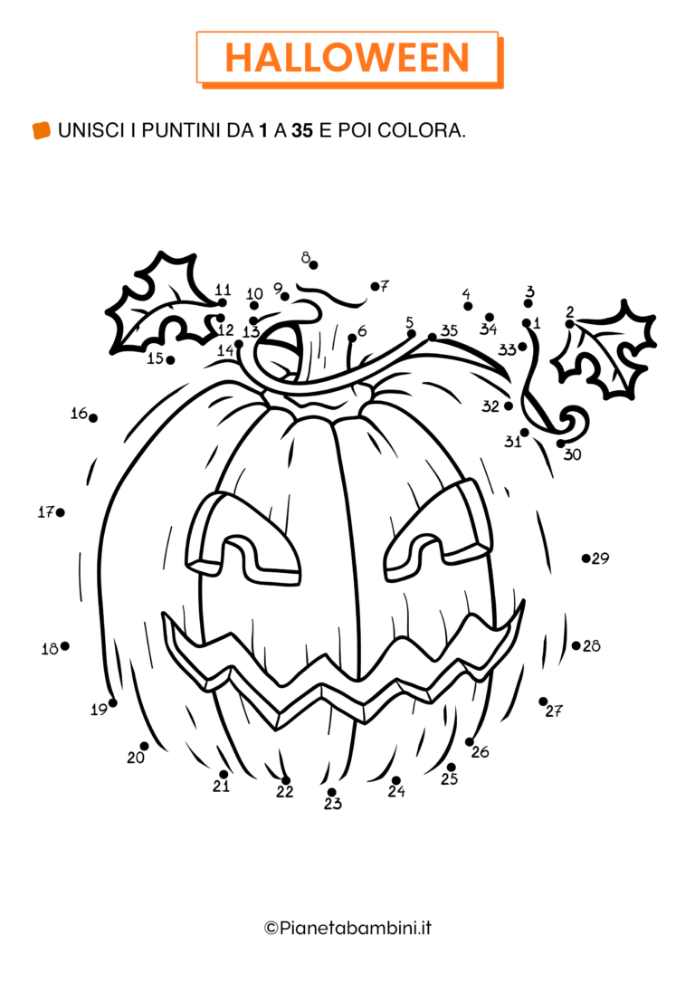 Unisci i Puntini di Halloween da Stampare per Bambini | PianetaBambini.it