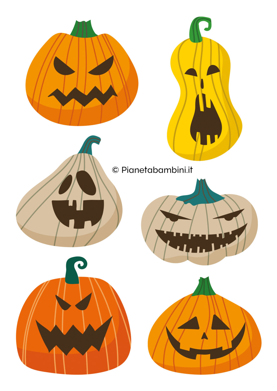 Immagini di Zucche di Halloween da Stampare e Ritagliare ...