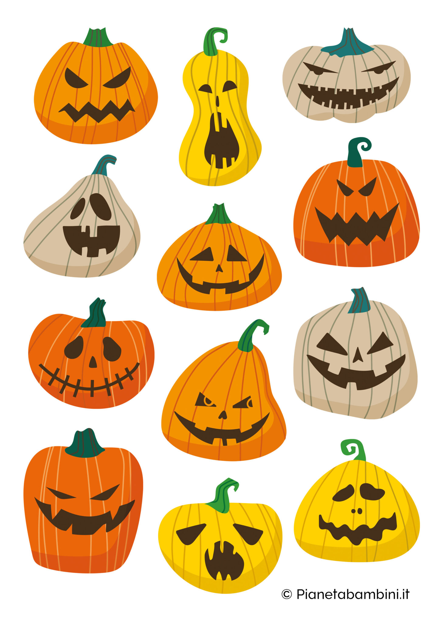 Immagini di Zucche di Halloween da Stampare e Ritagliare ...