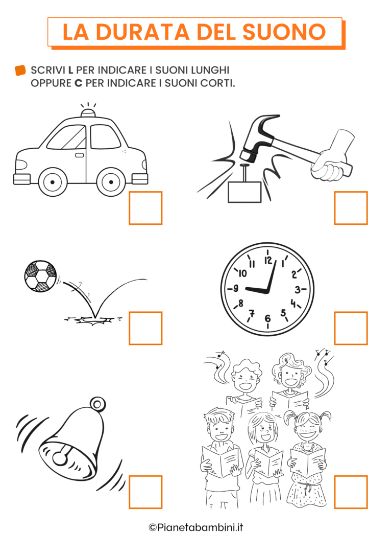 La Durata del Suono: Schede Didattiche per Bambini | PianetaBambini.it