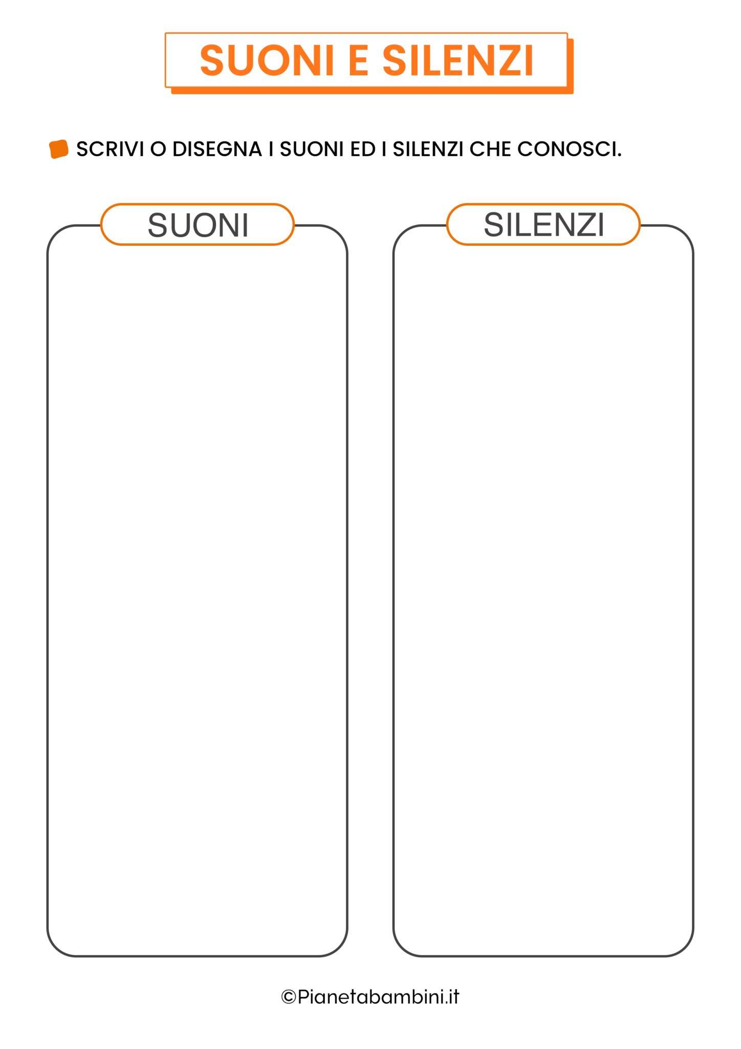 Suoni e Silenzi: Schede Didattiche per Bambini | PianetaBambini.it