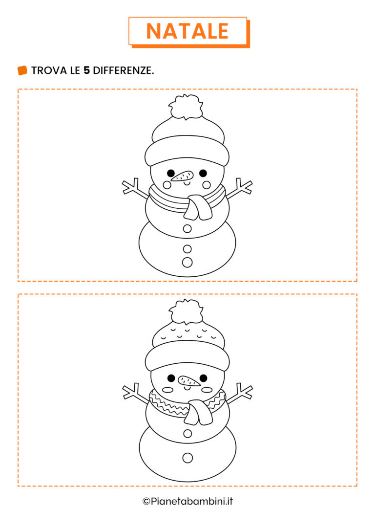 Trova le Differenze di Natale da Stampare | PianetaBambini.it