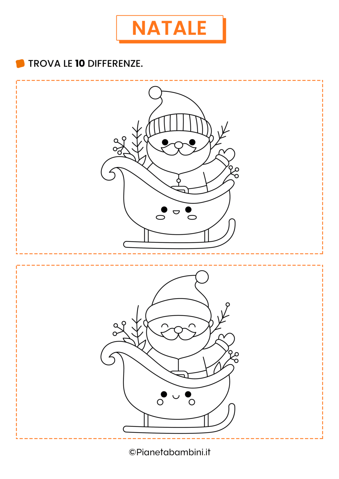 Trova le Differenze di Natale da Stampare | PianetaBambini.it