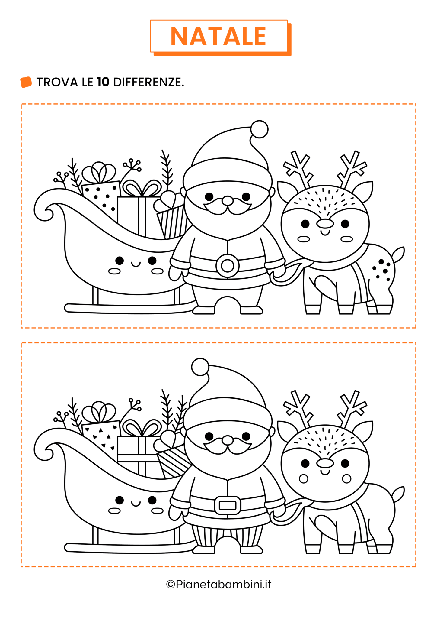 Trova le Differenze di Natale da Stampare | PianetaBambini.it