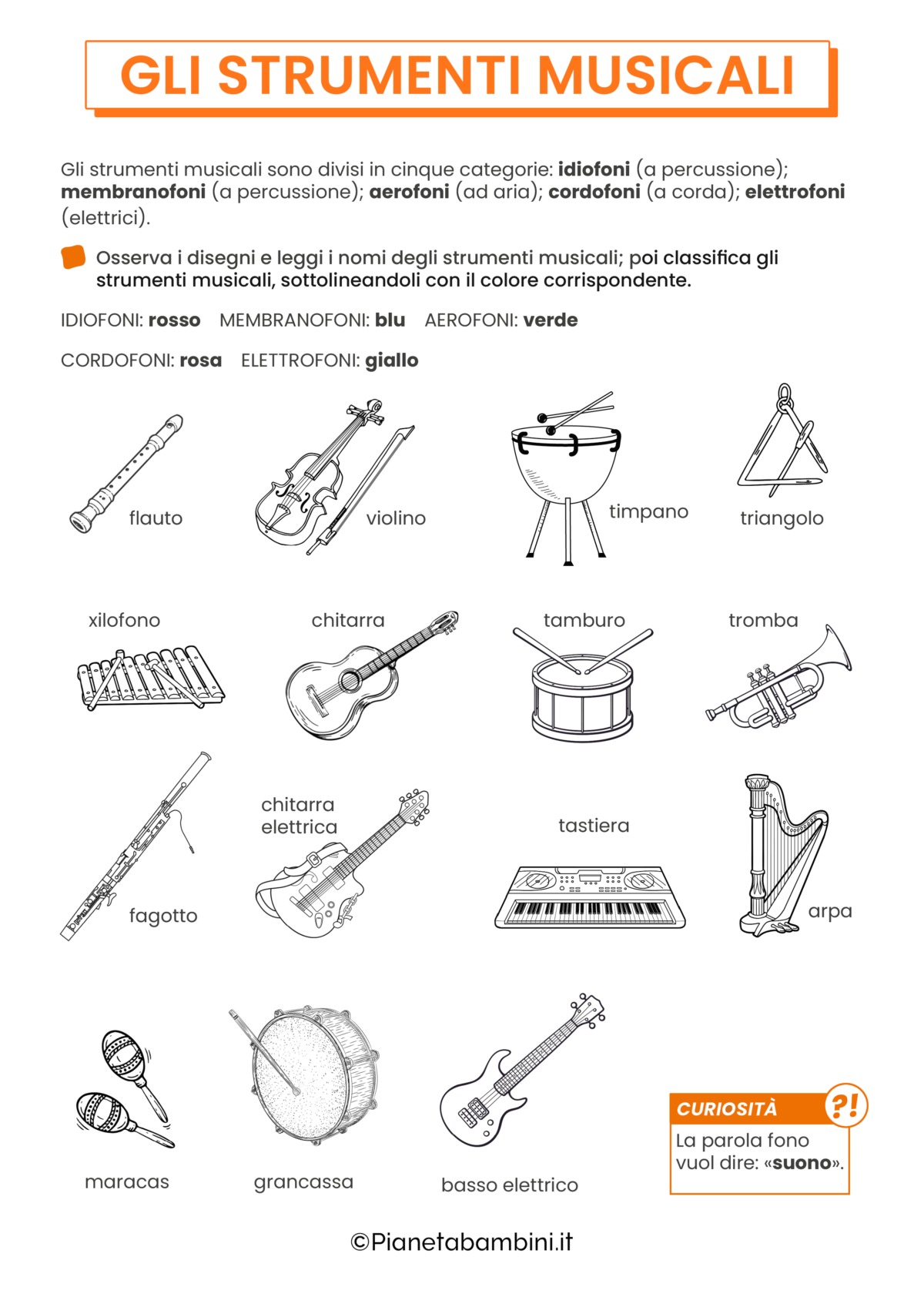 Gli Strumenti Musicali: Schede Didattiche per la Scuola Primaria ...