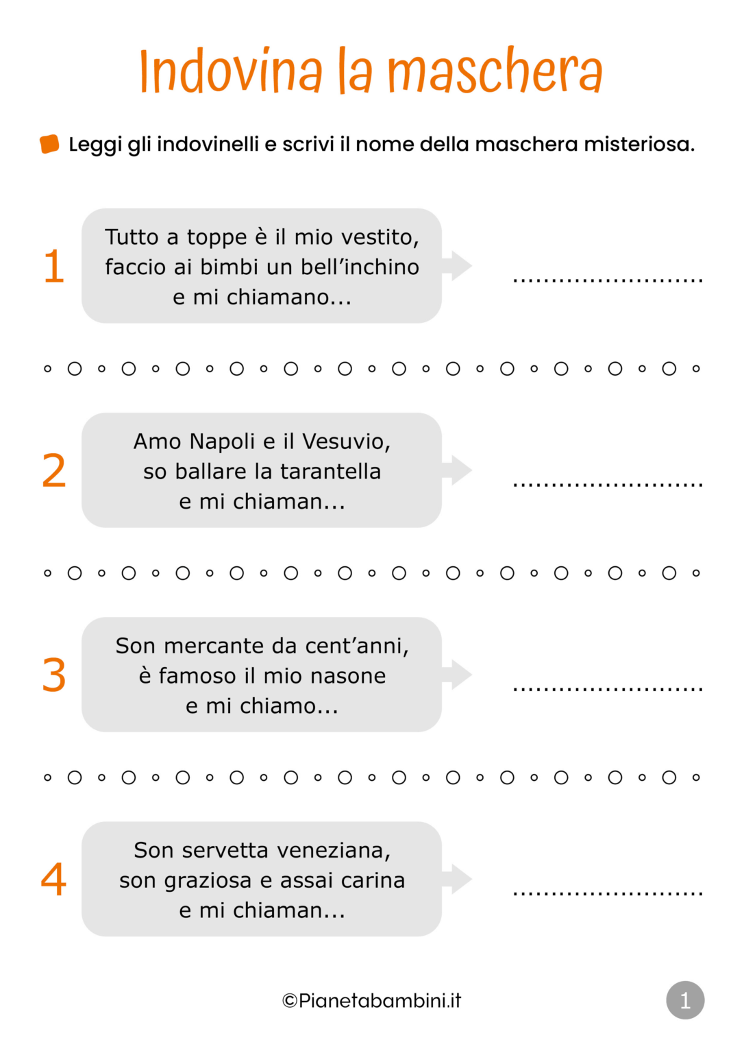 25 Indovinelli di Carnevale in Rima per Bambini con Soluzioni ...