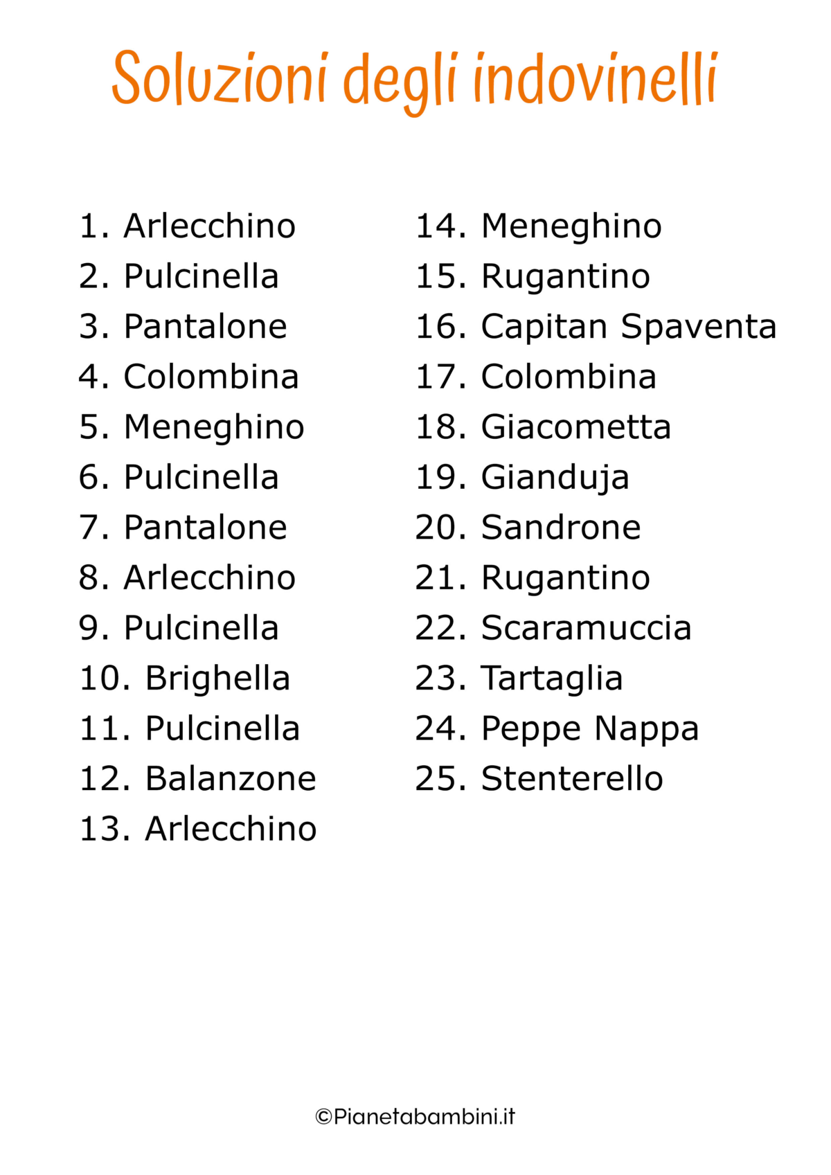 25 Indovinelli di Carnevale in Rima per Bambini con Soluzioni ...