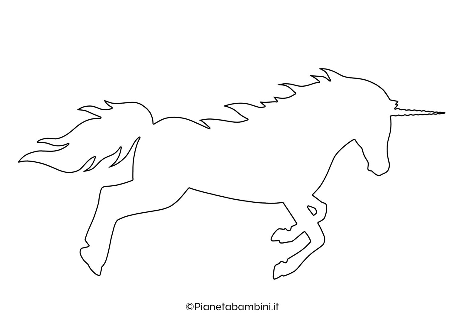 Sagome di Unicorni da Stampare e Ritagliare | PianetaBambini.it