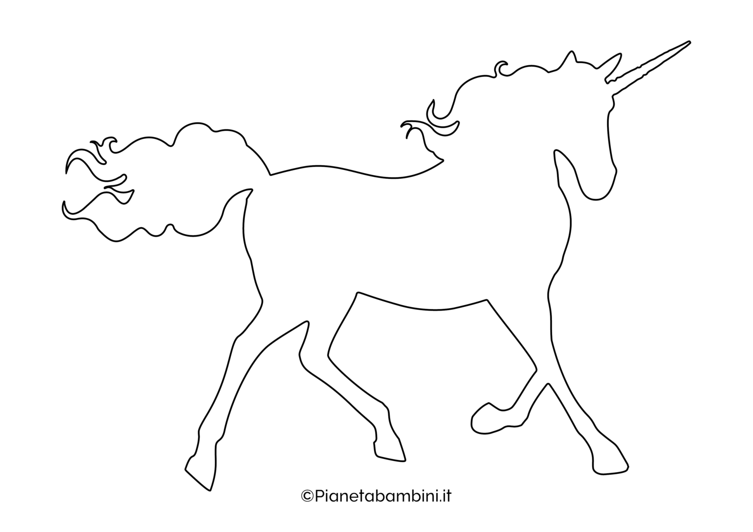 Sagome di Unicorni da Stampare e Ritagliare | PianetaBambini.it