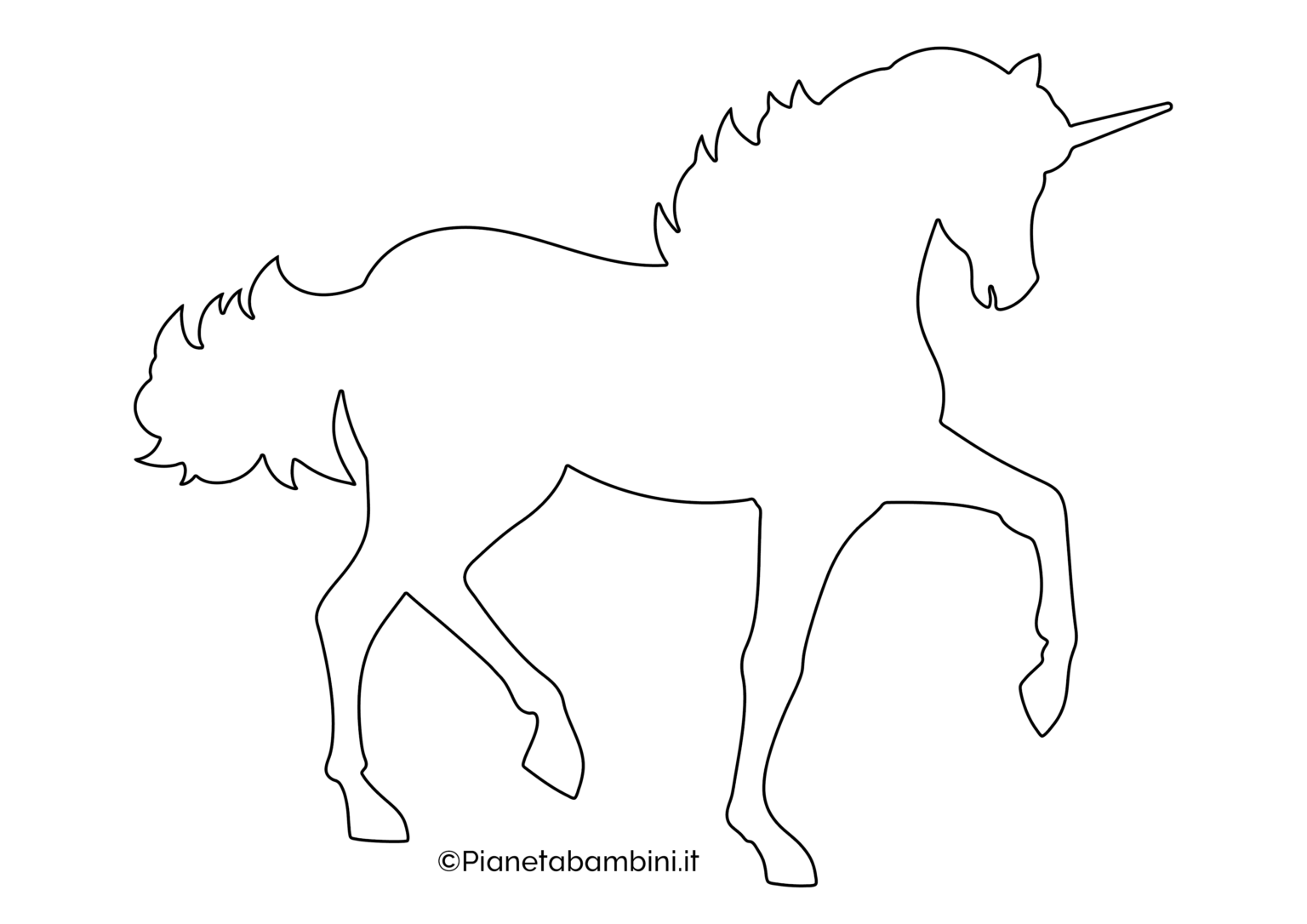 Sagome di Unicorni da Stampare e Ritagliare | PianetaBambini.it
