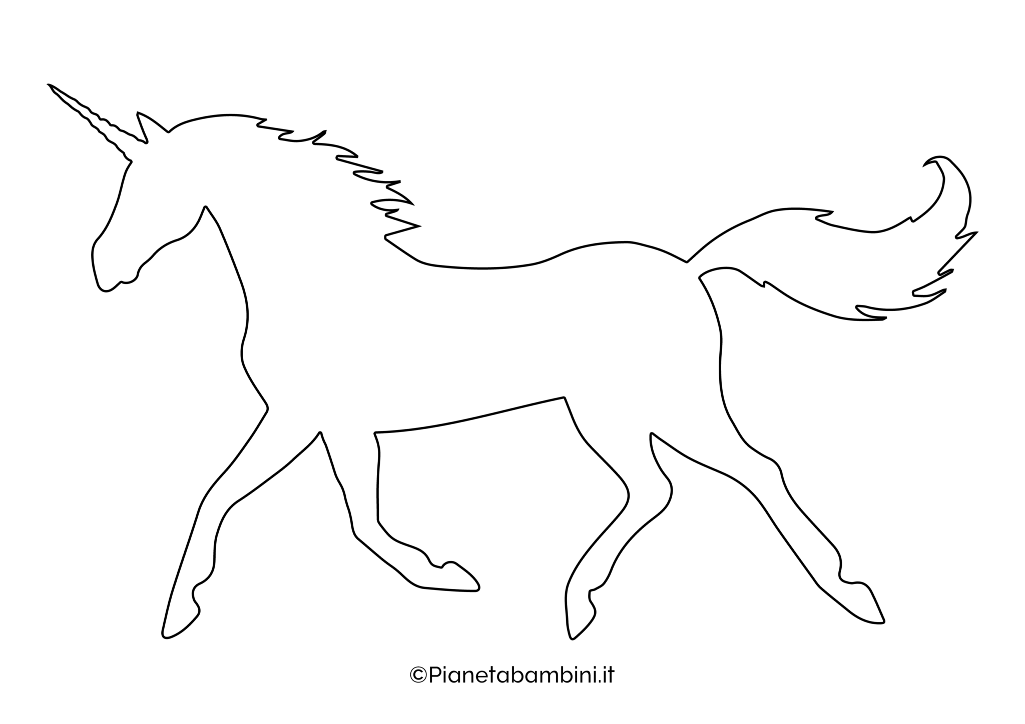 Sagome di Unicorni da Stampare e Ritagliare | PianetaBambini.it