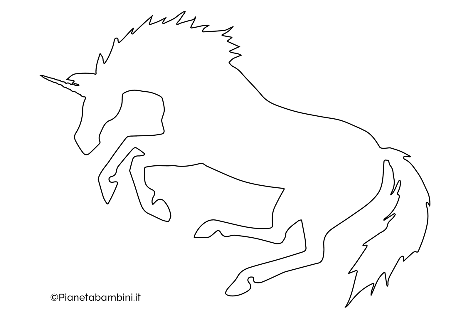 Sagome di Unicorni da Stampare e Ritagliare | PianetaBambini.it