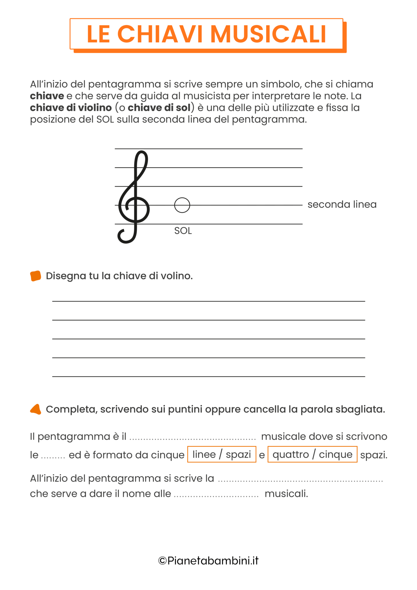 Le Chiavi Musicali: Schede Didattiche per la Scuola Primaria ...