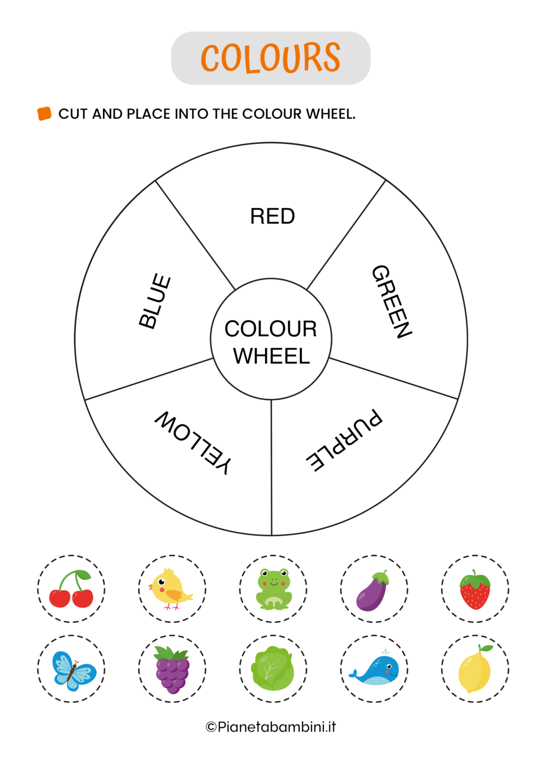 Colori in Inglese per Bambini: Schede Didattiche da Stampare ...