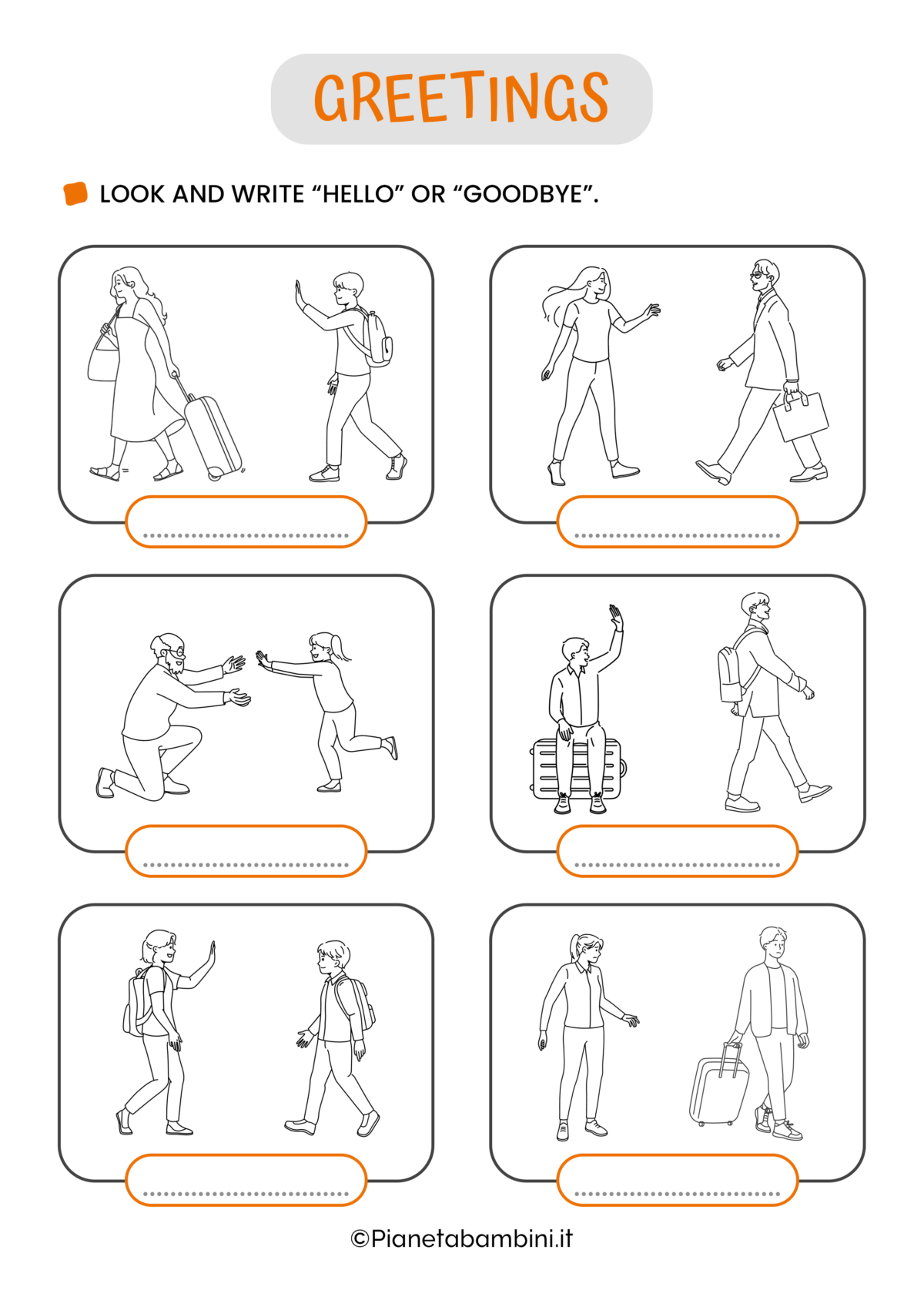 Saluti in Inglese: Schede Didattiche per la Scuola Primaria ...