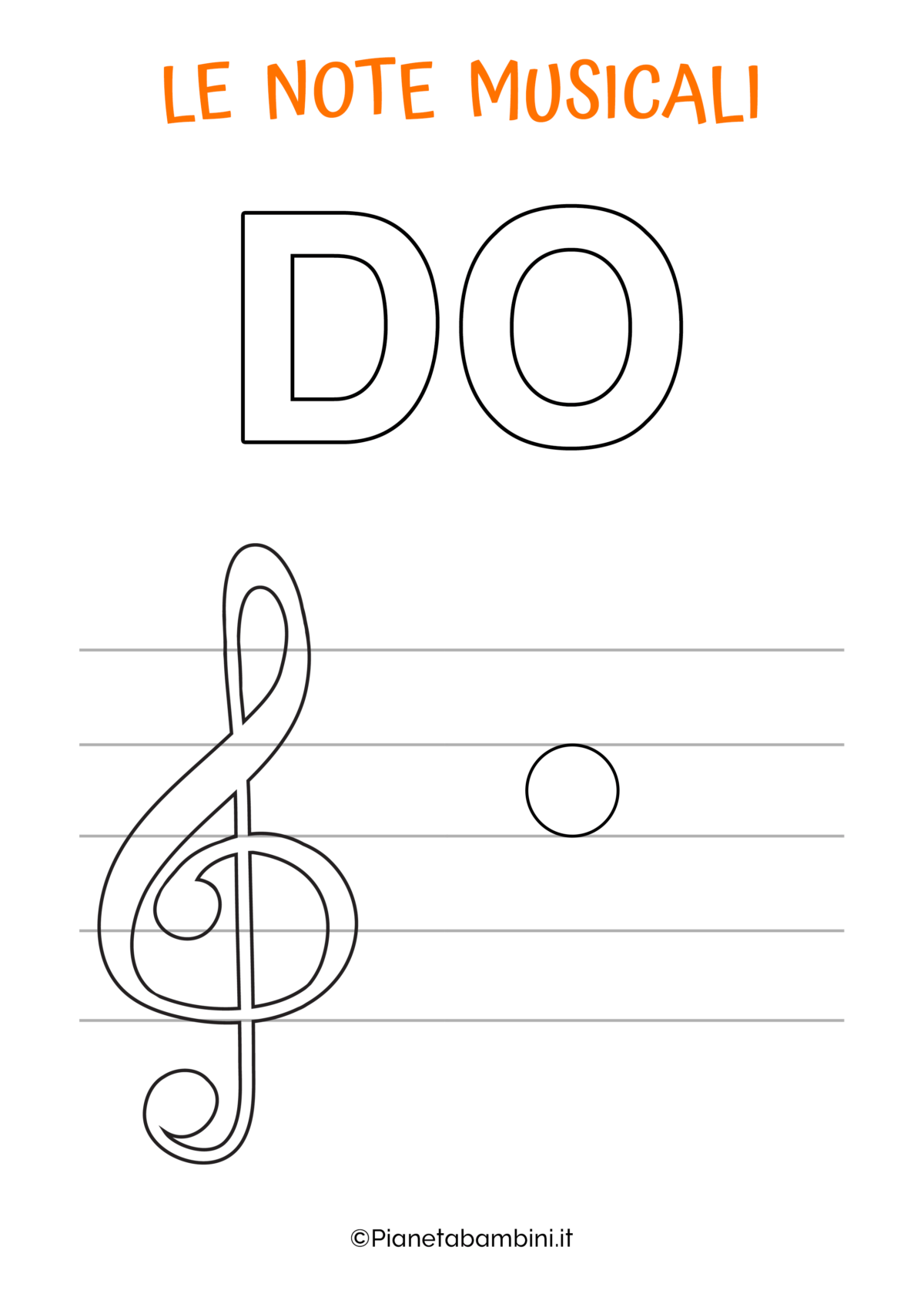 Note Musicali da Colorare sul Pentagramma | PianetaBambini.it