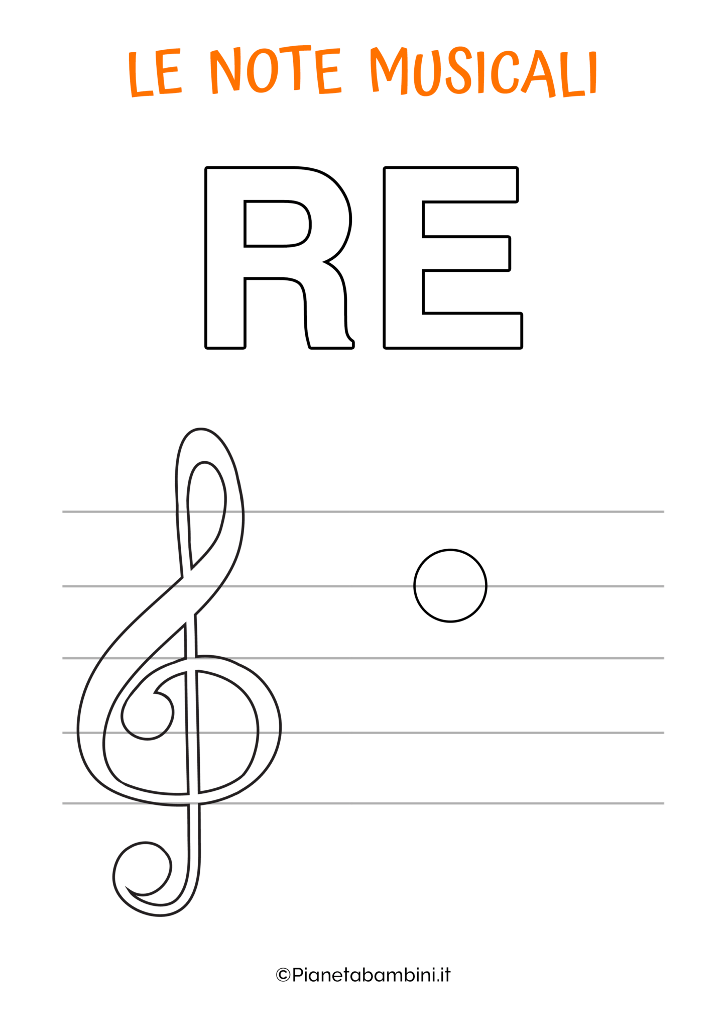 Note Musicali da Colorare sul Pentagramma | PianetaBambini.it