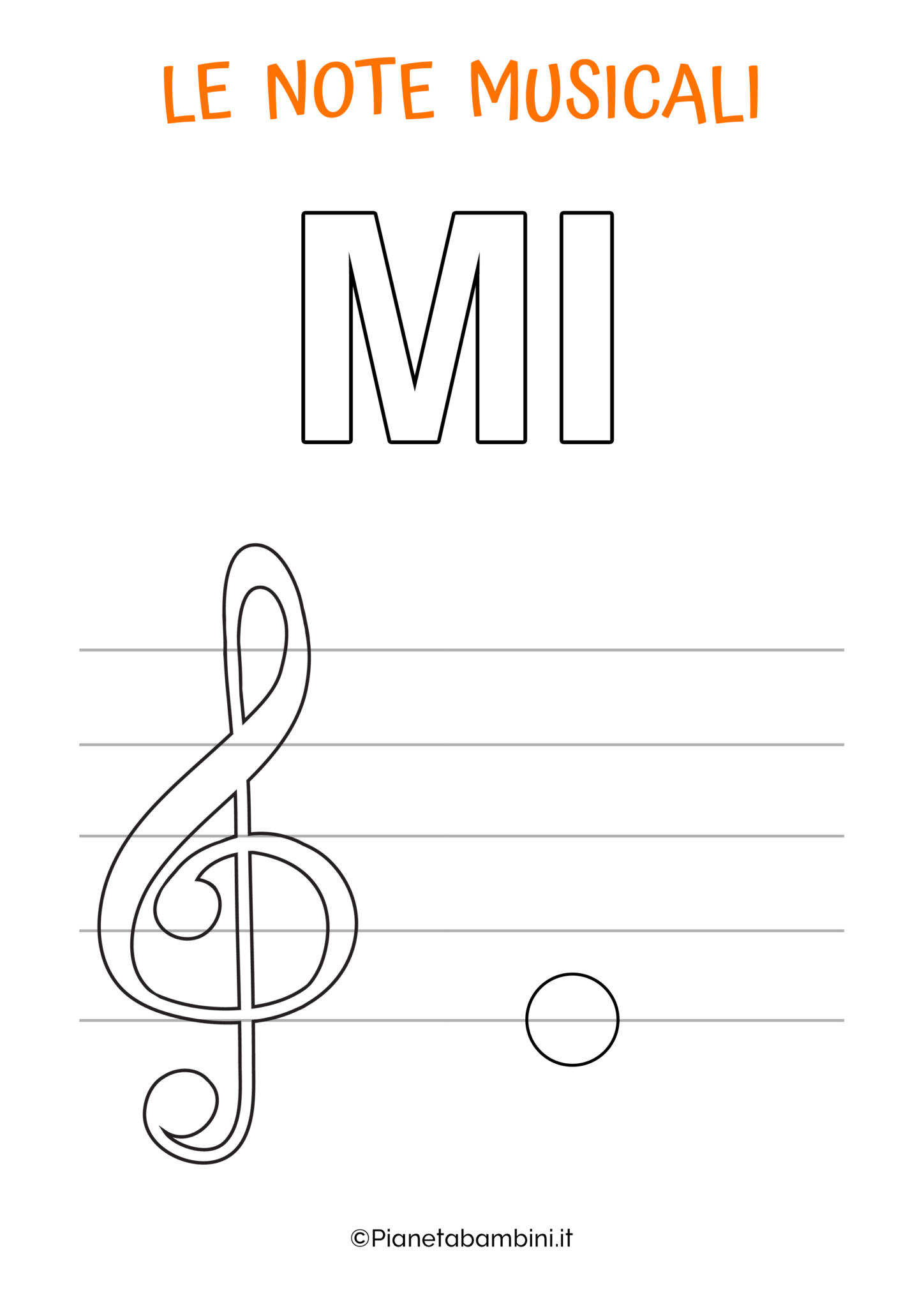 Note Musicali da Colorare sul Pentagramma | PianetaBambini.it