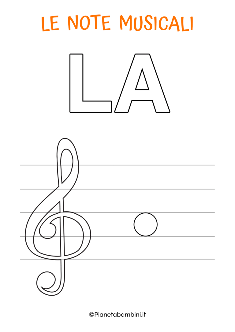 Note Musicali da Colorare sul Pentagramma | PianetaBambini.it