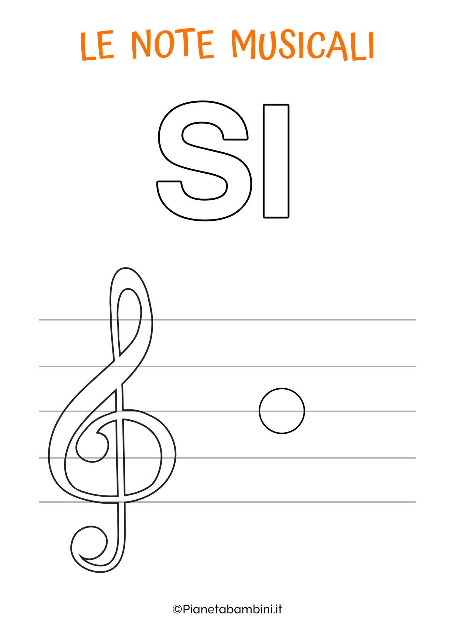 Note Musicali da Colorare sul Pentagramma | PianetaBambini.it