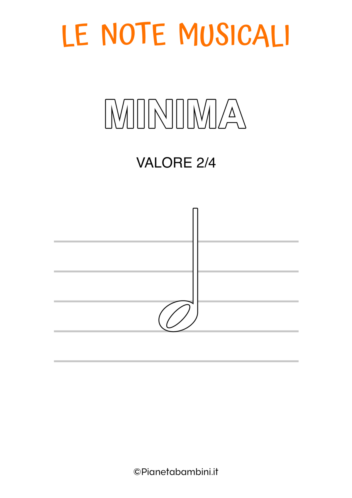 Note Musicali da Colorare sul Pentagramma | PianetaBambini.it