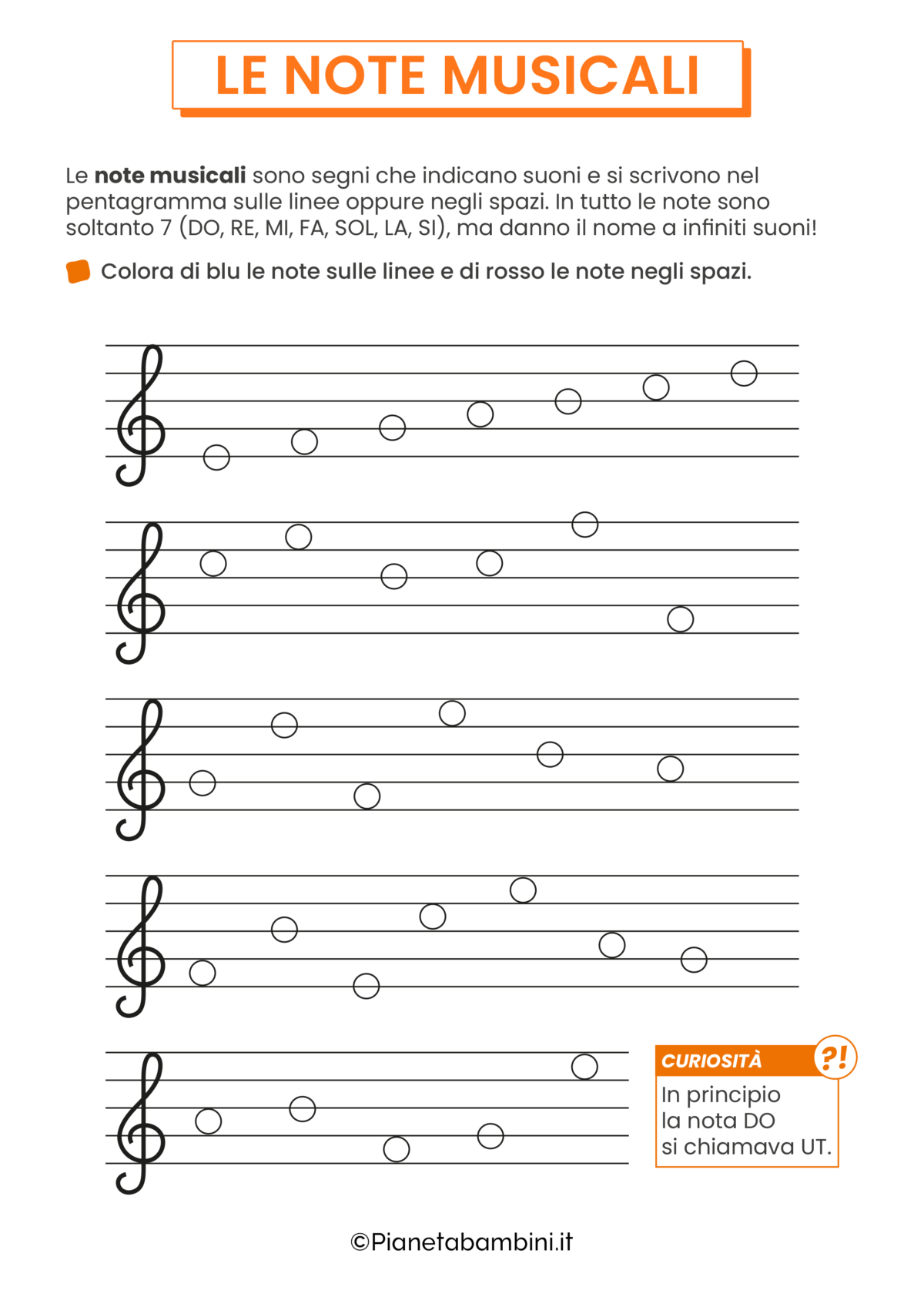 Le Note Musicali: Schede Didattiche per la Scuola Primaria | PianetaBambini.it