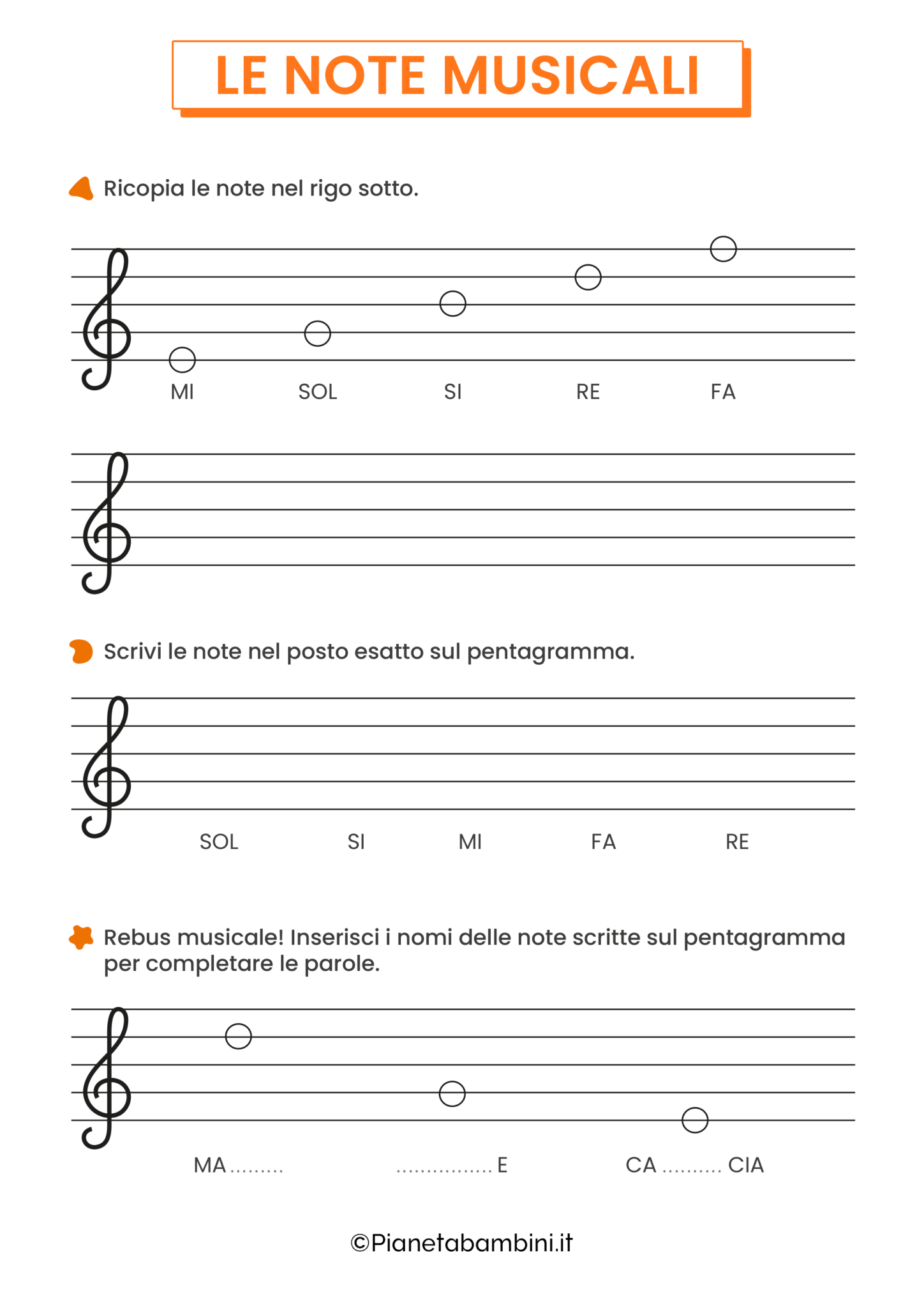 Le Note Musicali: Schede Didattiche per la Scuola Primaria ...