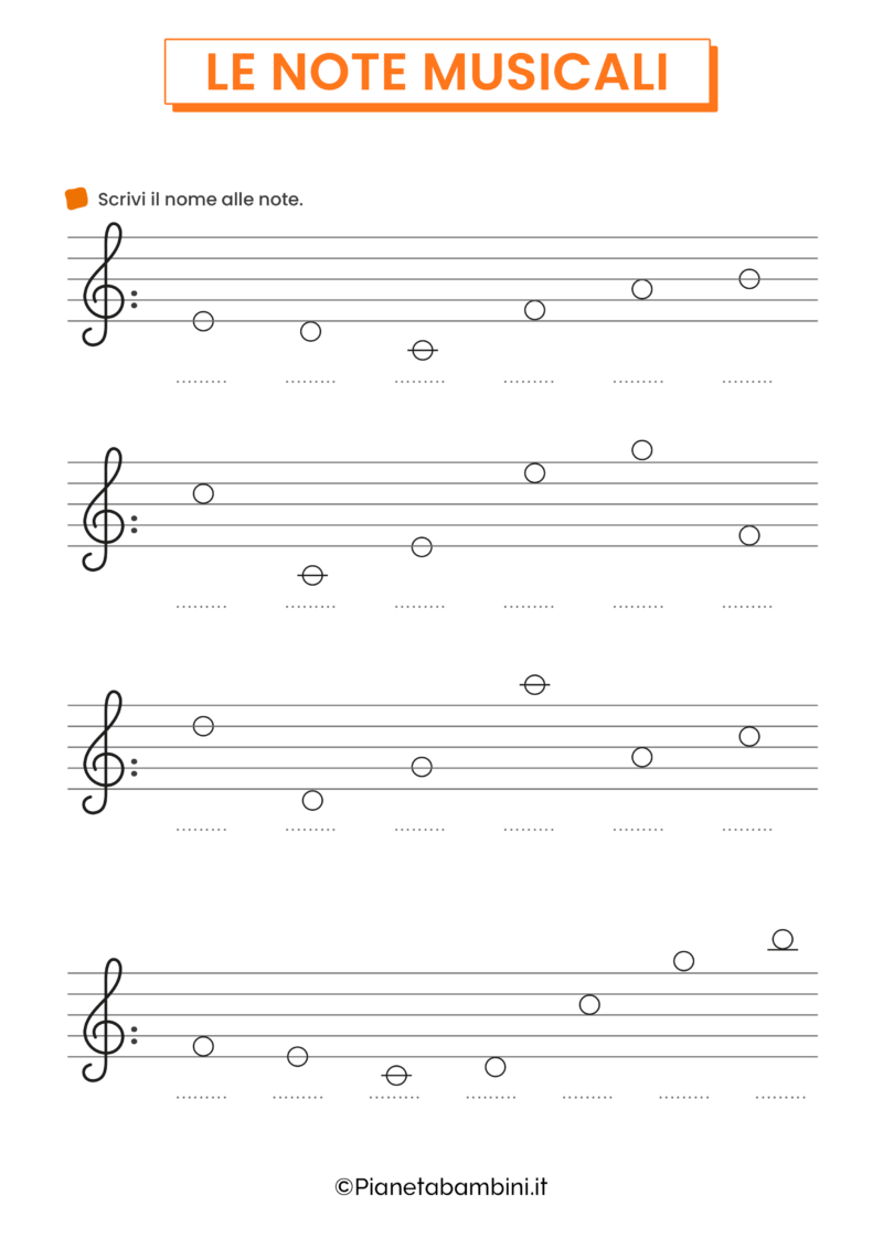 Le Note Musicali: Schede Didattiche per la Scuola Primaria ...