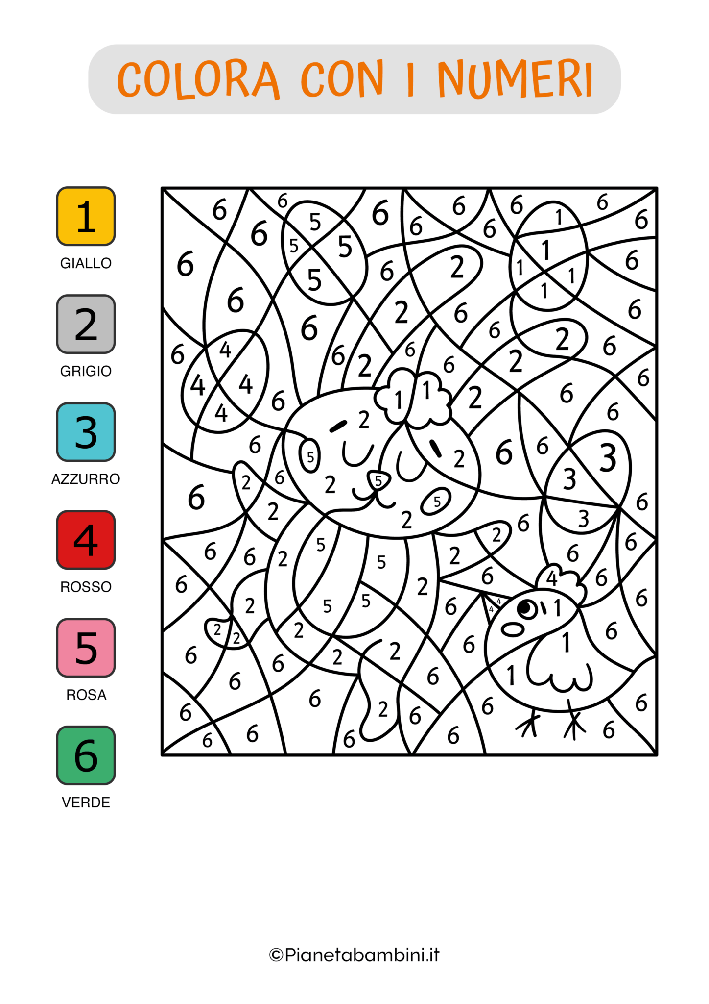 Colora con i Numeri di Pasqua | PianetaBambini.it
