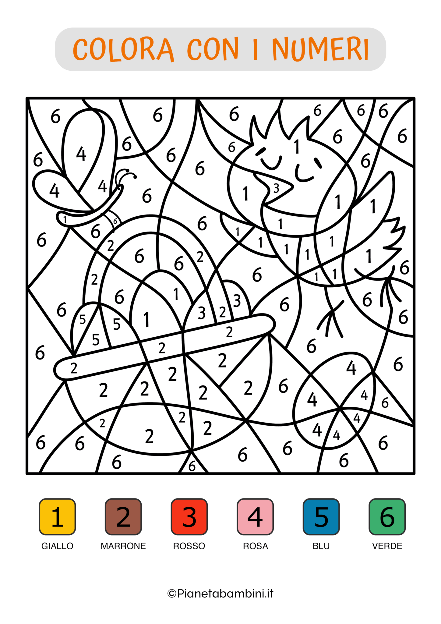 Colora con i Numeri di Pasqua | PianetaBambini.it