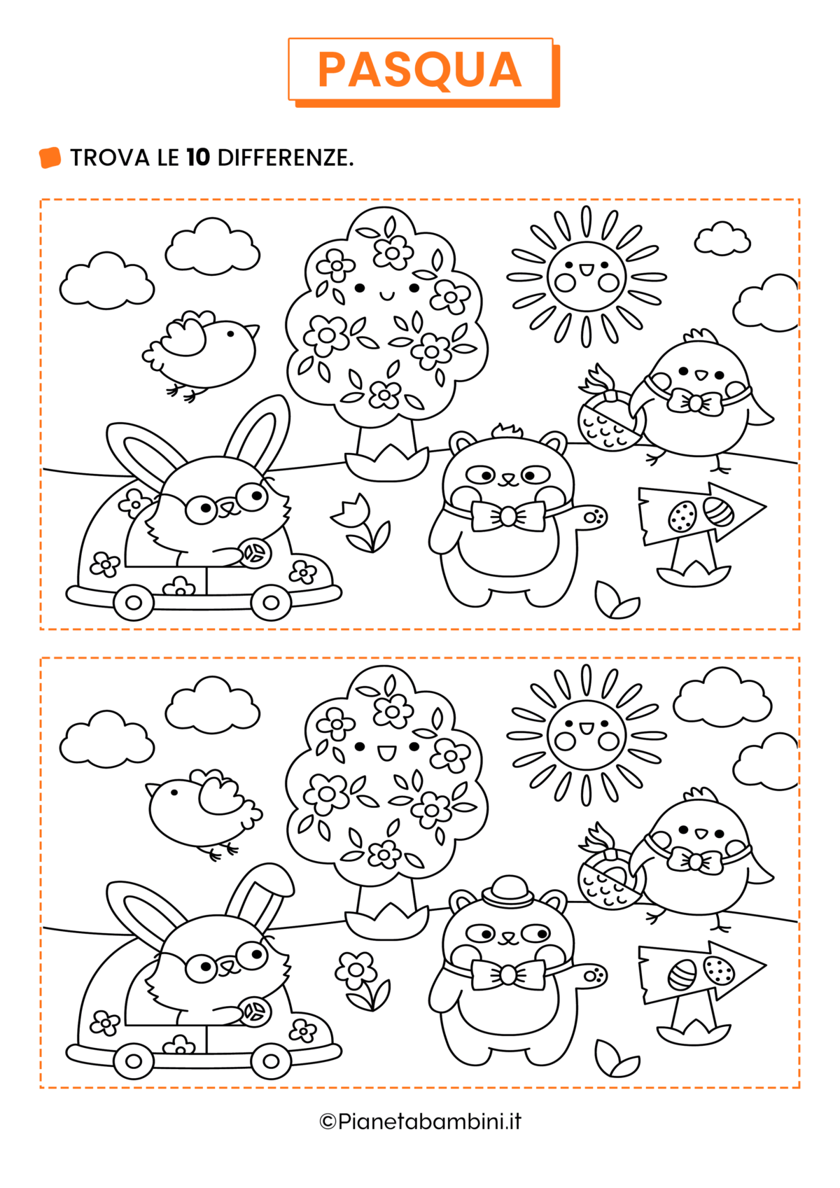 Trova le Differenze di Pasqua da Stampare | PianetaBambini.it