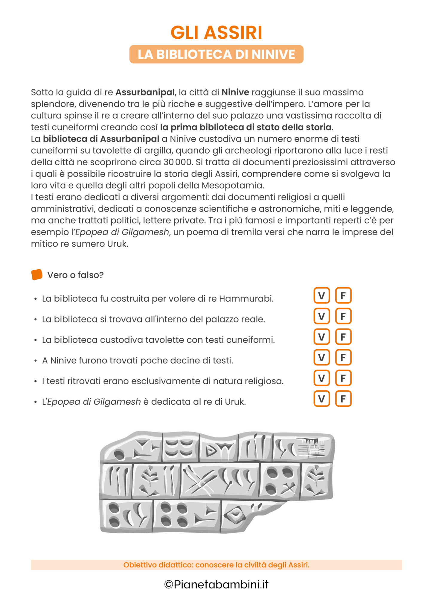 Gli Assiri: Schede Didattiche per la Scuola Primaria | PianetaBambini.it